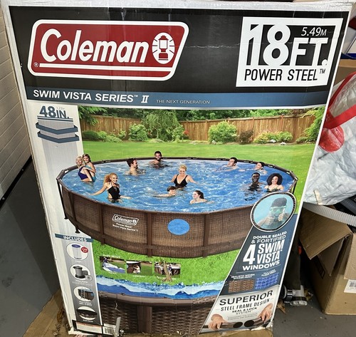 Coleman Swim Vista Series II 18 ft x 48 inch Swimming Pool Set ...