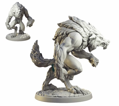 1/32 resin figures model Fantasy Werewolf 3D Printing unassembled ...