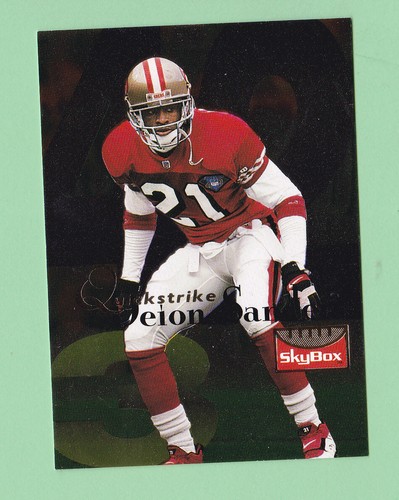 1995 Skybox Football Quick Strike Deion Sanders 49ers Q7 of 10 | eBay