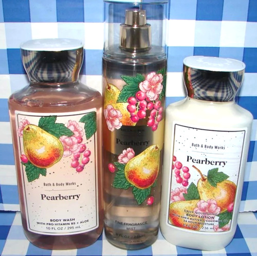 Bath Body Works PEARBERRY Mist Spray Shower Gel Wash & Body Lotion 3 ...