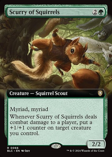 NM Extended Art Scurry of Squirrels, MTG, Bloomburrow Commander, Magic ...