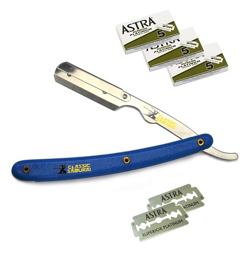 Stainless Steel Professional Straight Edge Barber Razor + 15 Astra ...