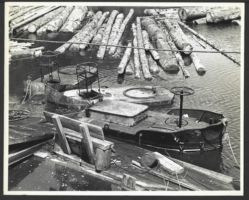 Columbia River Oregon Push Boat and Logs For Raft Original Photo 8x10 ...