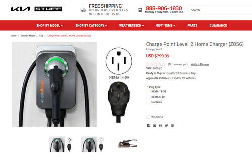 Chargepoint Level 2 Home Electric Vehicle EV Charger Z056 NEMA 14-50 ...