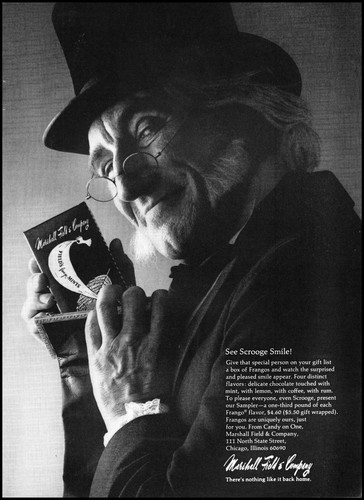1973 Ebenezer Scrooge Marshall Field & Co. Christmas candy photo print ...