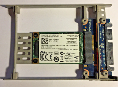 Dell 2.5" SATA to mSATA Adapter Caddy with Lite-On 256GB mSATA SSD | eBay