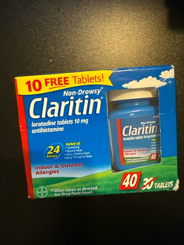Claritin 24Hr Non-Drowsy Allergy Relief 40 Tablets Exp 09/2025 damage ...