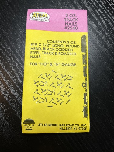 Atlas 2540 HO & N Scale 1/2" Long Round-Head Model Railroad Track Nails ...