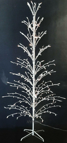 6 FT Lighted Cascade Outdoor Christmas Tree White Lights New | eBay