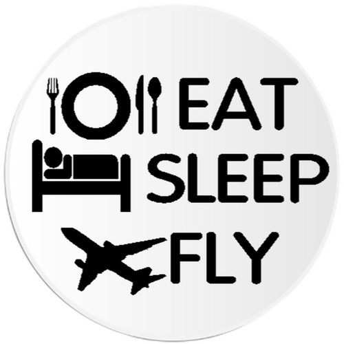Eat Sleep Fly - 3 Pack Circle Stickers 3 Inch - Airplane Pilot Joke ...
