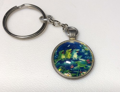 Vintage Singing Sing Frogs Toad Cartoon Animals Keychain Key Ring Chain ...