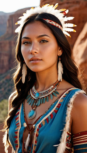 4k Native Indian American Model Woman Female Art Photo i17 Canvas ...