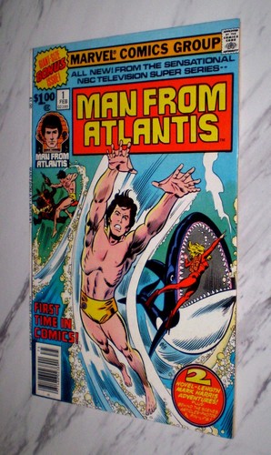 Man From Atlantis #1 VF 8.0 White 1978 Marvel Based TV series # ...