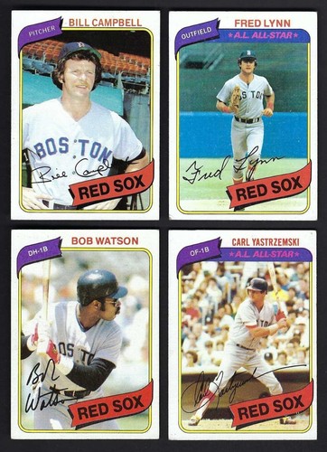 1980 Topps Boston Red Sox Team Lot (F) #s 15 110 Lynn 480 720 ...