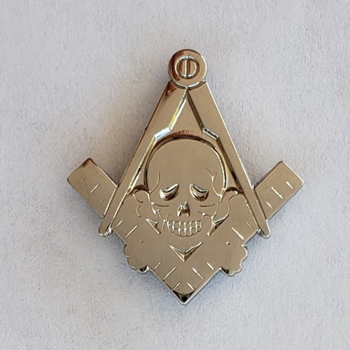 Mason Square Compasses Skull All Silver Cut Out Lapel Pin (SCA-2021 ...