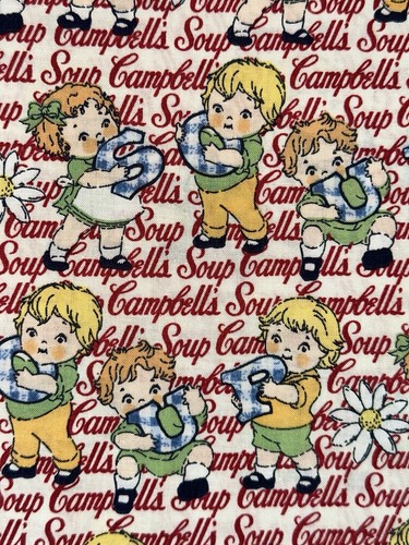Vintage 2001 Campbell Soup Kids Holding "Soup" Letters Concord Fabrics ...