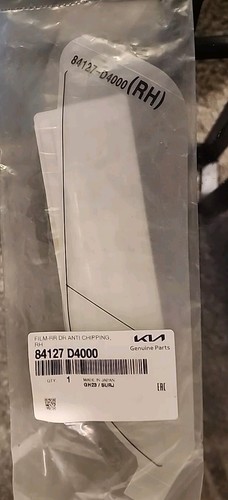 Genuine OEM Kia 84127 D4000 Passenger RH Rear Stone Guard Film 2016 ...