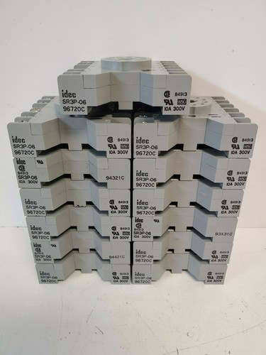 LOT OF (13) GUARANTEED! IDEC 10A 300V RELAY BASE SOCKETS SR3P-06 | eBay