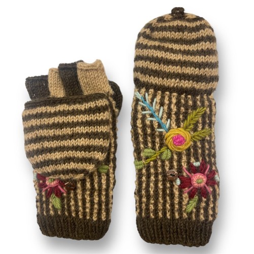 Hand-knit Woolen Convertible Mittens with Lining | eBay
