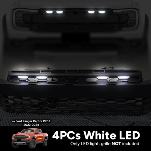 4PCs White LED Light Front Grille For Ford Ranger Raptor P703 2022-2024 ...