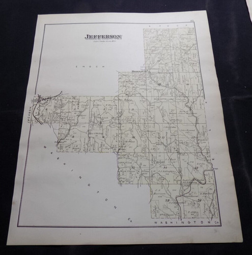 1876 Noble County, OH, Map / JEFFERSON TOWNSHIP | eBay