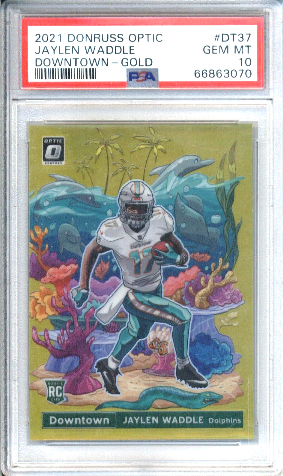 Jaylen Waddle 2021 Optic #DT-37 Downtown - Gold /10 Price Guide ...