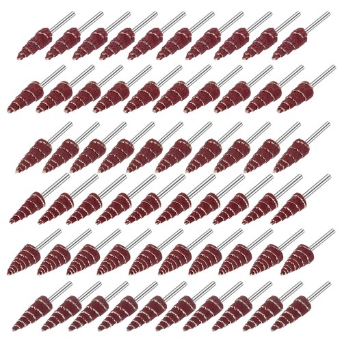 60pcs Cone Shape Abrasive Flap Wheel 1/8" Shank for Deburring Sanding ...