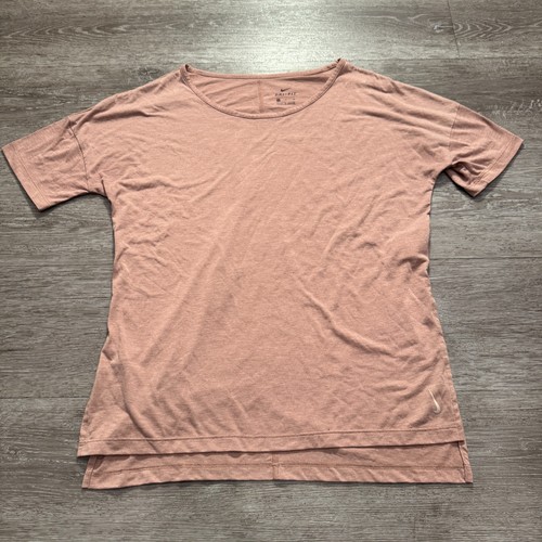 Nike Top Shirt Womens Small Pink Short Sleeve Tee Back Seam Stretch ...