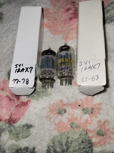 2 Excellent super strong Sylvania long gray plate 12ax7 tubes #1 | eBay
