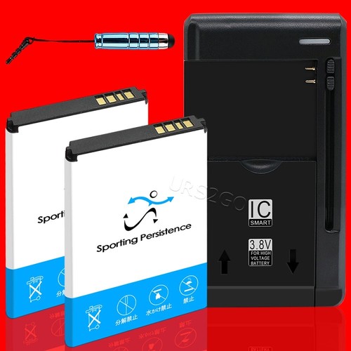 Long Life 2x 1520mAh Battery Charger Stylus for Alcatel Cingular Flip 2 ...
