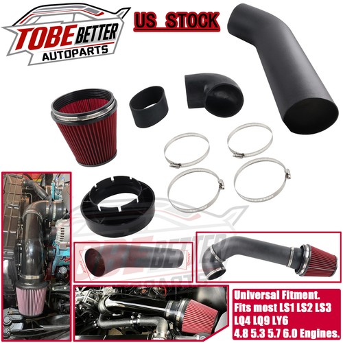 4" Cold Air Intake Filter Kit For LS Swap LS1 LS2 LS3 LQ4 LQ9 4.8 5.3L ...