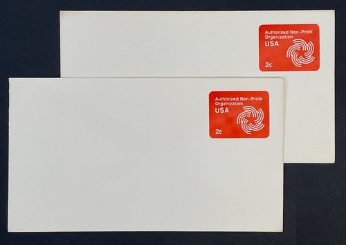 US #U577 Lot of 2 Stamped Envelopes; 2¢ Star & Pinwheel Non-Profit ...