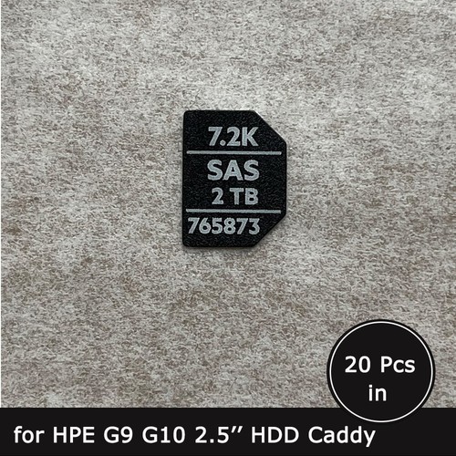 20pc of 765873-001 2TB SAS 7.2K HDD caddy label sticker for HP G8 G9 2. ...