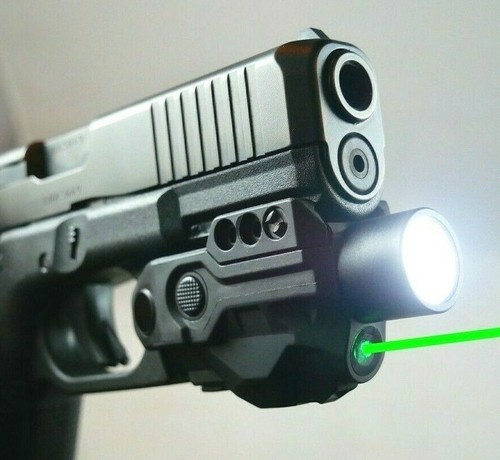 TACTICAL GREEN LASER LIGHT COMBO LED PISTOL GUN STROBE RECHARGEABLE ...