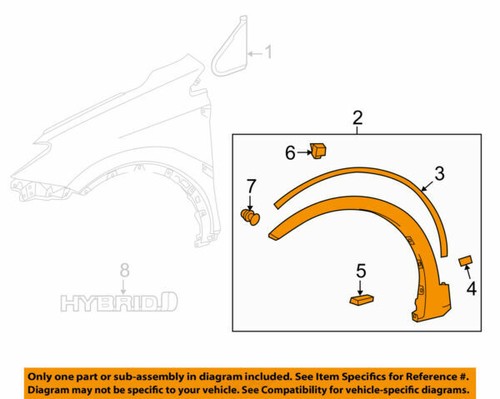 75601-42100 Toyota Moulding, front fender, outside front rh 7560142100 ...
