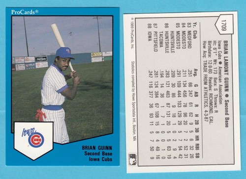1989 Pro Card Minor League - Brian Guinn - Iowa Cubs - Box 206 | eBay