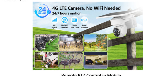 4G LTE Cellular Security Camera, No WiFi Security Outdoor Camera, 360 ...