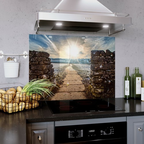 Glass Splashback Kitchen Tile Cooker Backsplash Panel ANY SIZE Sky View ...