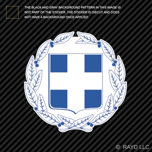 Greek Coat of Arms Sticker Decal Self Adhesive Vinyl Greece flag GRC GR ...