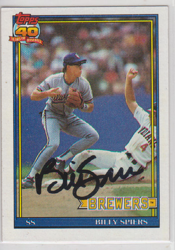Autographed 1991 Topps Billy Spiers - Brewers | eBay