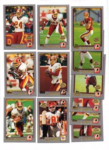 2001 Topps Football Collection WASHINGTON REDSKINS Complete Team Set ...