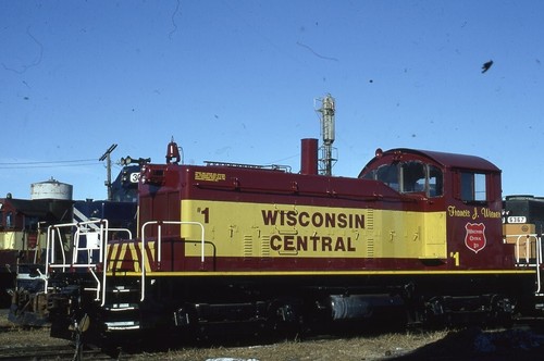 WC 1 WISCONSIN CENTRAL Railroad Train Locomotive FOND DU LAC WI 1991 ...