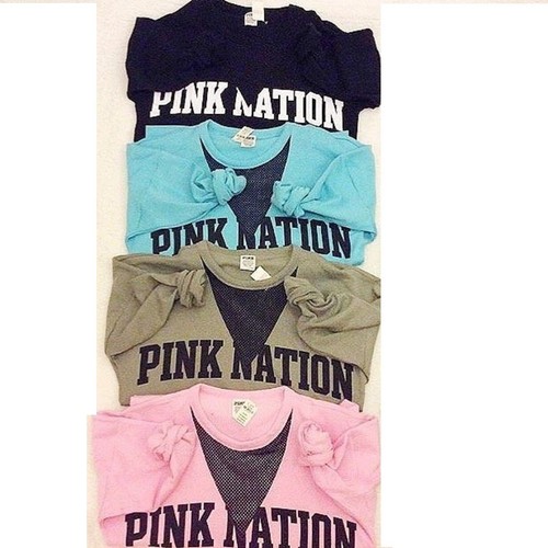 Victoria's Secret PINK NATION Campus Mesh Sweatshirt Limited Edition ...