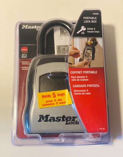 Master Lock Combination Lock Box Holds 5 House Keys New Model 5400D USA ...