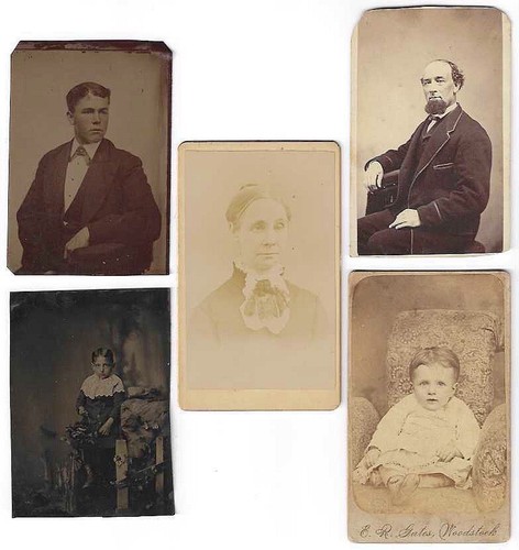 3 Victorian CdV Photographs And 2 Tintypes Of Children, Males, And A ...