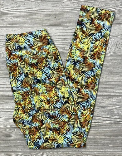 NWT Vintage LulaRoe OS Leggings Palm Leaves Tropical Island Vacation ...
