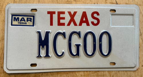 TEXAS VANITY LICENSE PLATE " MCGOO " TX MR MAGOO GAGOO GAGA BAD | eBay