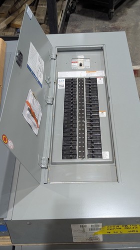 100 AMP MAIN PANEL PANELBOARD 208V 240 120 BREAKER 3 PHASE 4 WIRE PRL1A ...