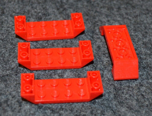 (4) 2x6 Red Inverted Double Tapered Slope Side Hull Bricks ~ New Lego ...