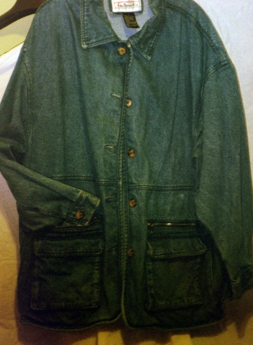 Talbots 100% cotton heavy Denim barn jacket size Large | eBay